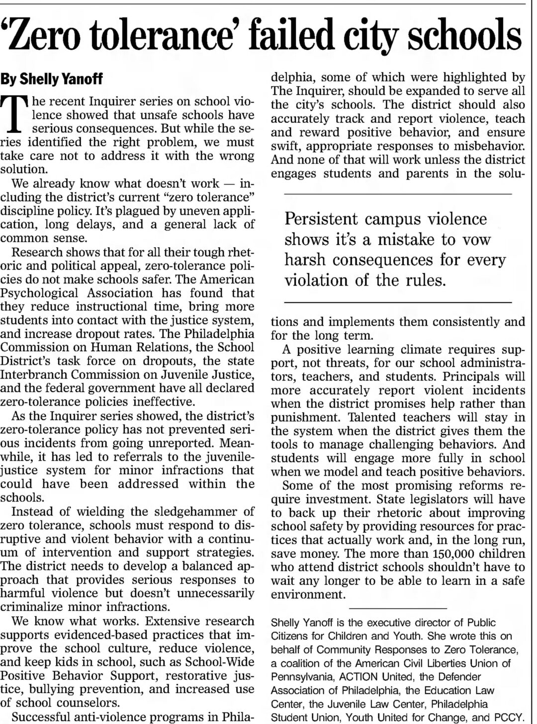 PCCY History | 40 Years